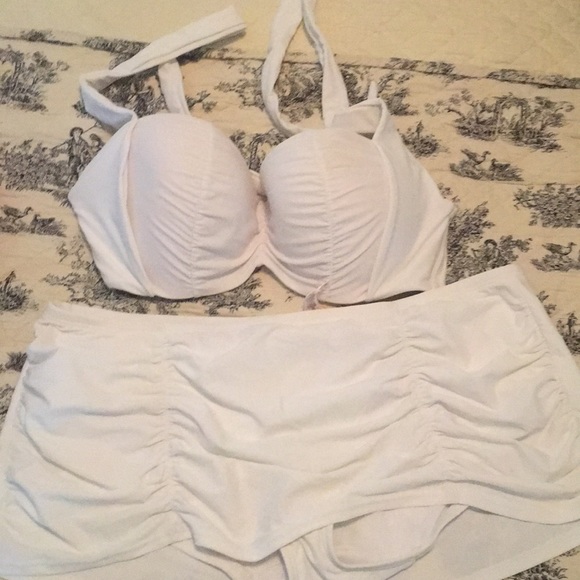 Lane Bryant | Swim | White Retro Pinup Girl Bikini | Poshmark
